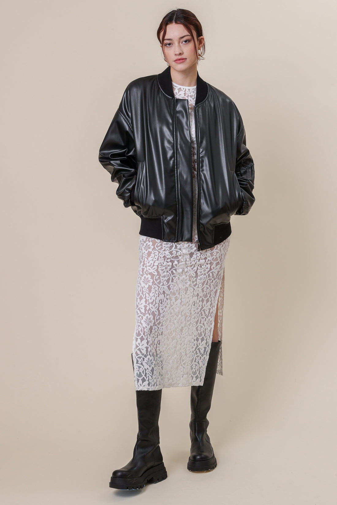 Bianca bomber jacket blak – Line & Dot