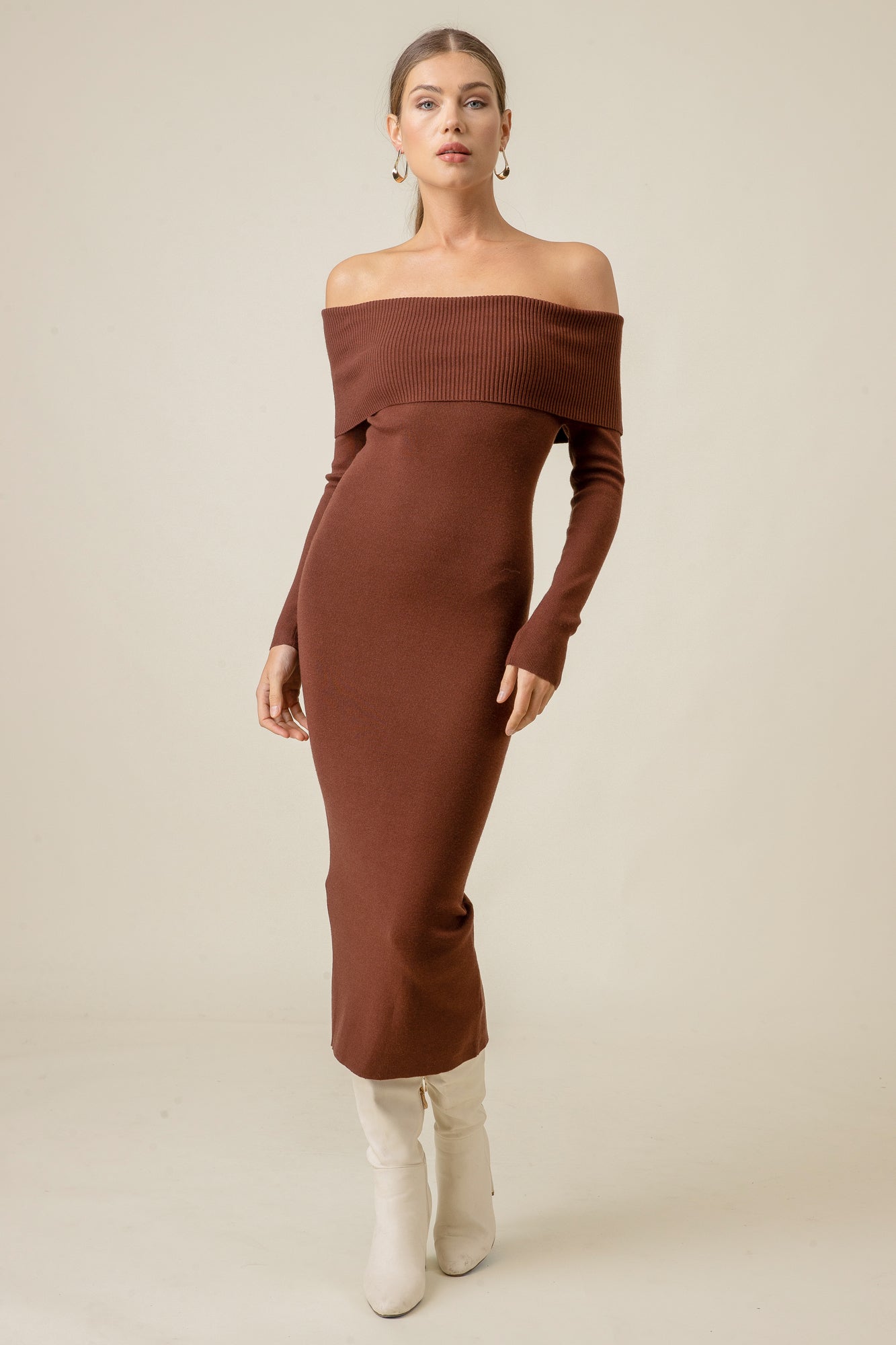 Heart struck midi dress mocha – Line & Dot Heart struck midi dress mocha – Line & Dot