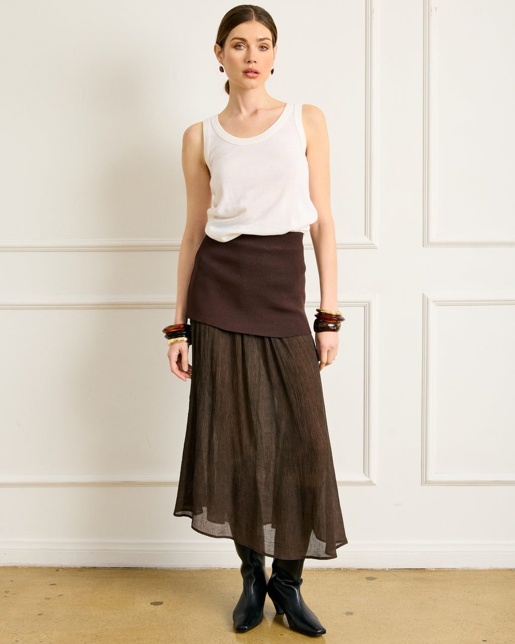Rhone mix-media skirt – Line & Dot