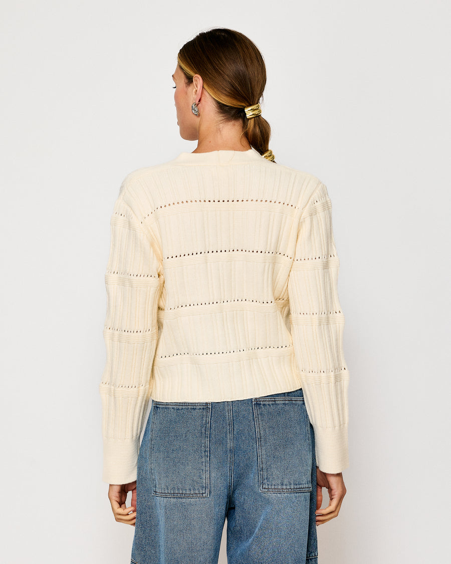 Lace detailed knit sweater – Line & Dot